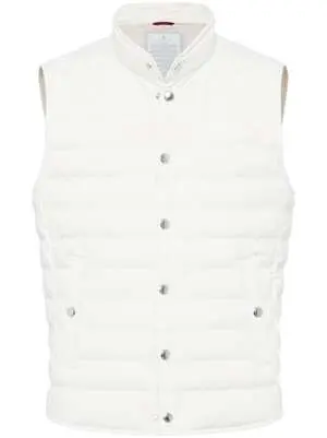 Brunello Cucinelli High-neck Gilet - White