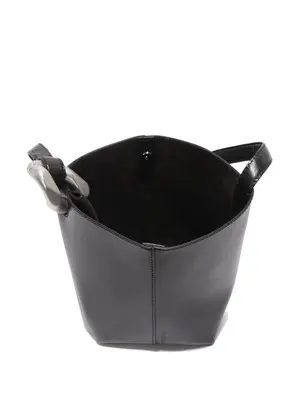 JW Anderson Small Corner Leather Bucket Bag - Black