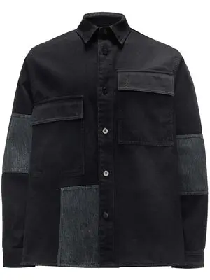 JW Anderson Patchwork-design Cotton Shirt - Black