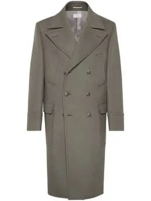 Brunello Cucinelli Double-breasted Wool Coat - Green