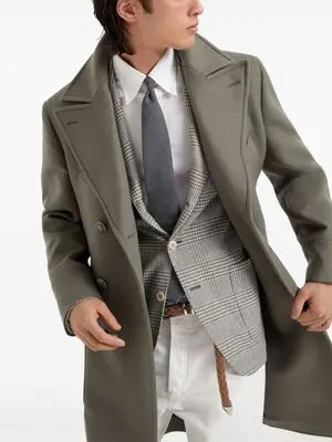 Brunello Cucinelli Double-breasted Wool Coat - Green