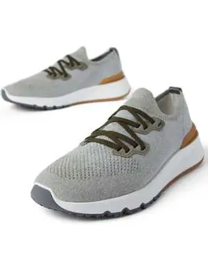 Brunello Cucinelli Logo-print Sneakers - Grey