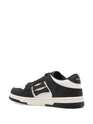 Amiri Shimmer Skel Leather Sneakers - Black