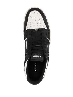 Amiri Shimmer Skel Leather Sneakers - Black