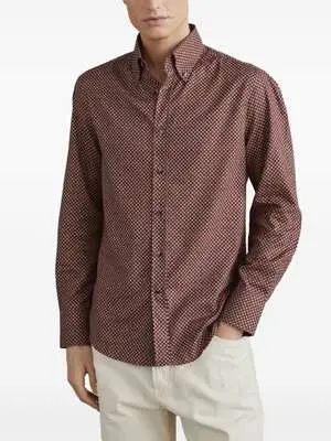 Brunello Cucinelli Geometric-pattern Cotton Shirt