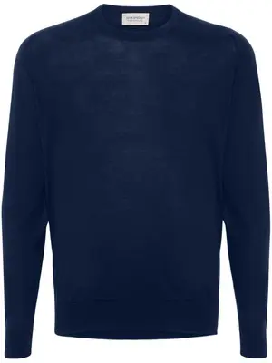 John Smedley Rowland Cotton Jumper - Blue