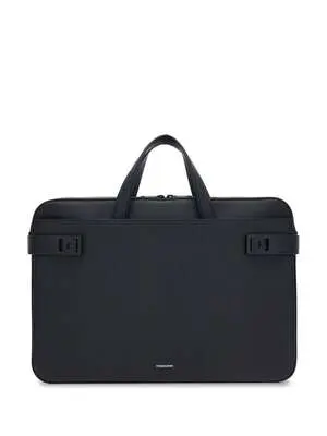 FERRAGAMO Gancini-buckle Leather Laptop Bag - Black