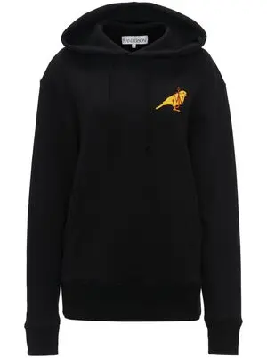 JW Anderson Logo-embroidered Hoodie - Black