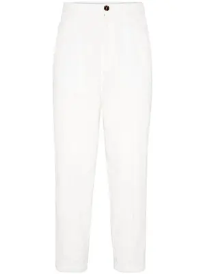 Brunello Cucinelli Cotton Corduroy Trousers - White
