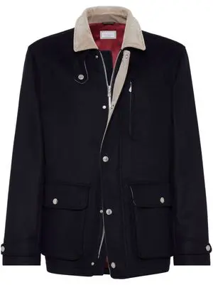 Brunello Cucinelli Corduroy-collar Wool Shirt Jacket