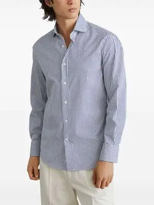 Brunello Cucinelli Stripe Pattern Cotton Shirt