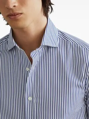 Brunello Cucinelli Stripe Pattern Cotton Shirt