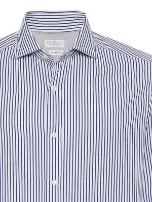 Brunello Cucinelli Stripe Pattern Cotton Shirt