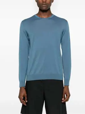 MODES Fine-knit Merino Wool Jumper - Blue