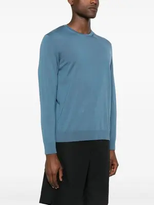 MODES Fine-knit Merino Wool Jumper - Blue