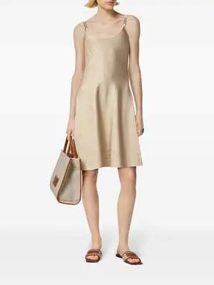 Versace Barocco Jacquard Mini Dress - Neutrals