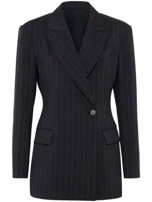 Brunello Cucinelli Pinstripe Blazer With Monili Trim