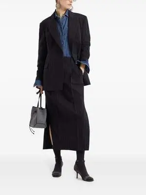 Brunello Cucinelli Pinstripe Blazer With Monili Trim