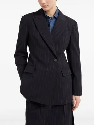 Brunello Cucinelli Pinstripe Blazer With Monili Trim