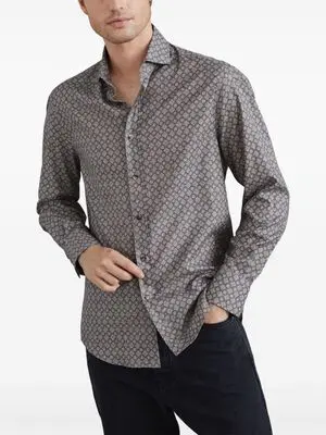 Brunello Cucinelli Geometric-pattern Cotton Shirt