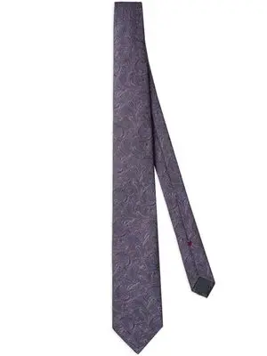 Brunello Cucinelli Brunello Cucinelli Paisley-Pattern Silk Tie Purple