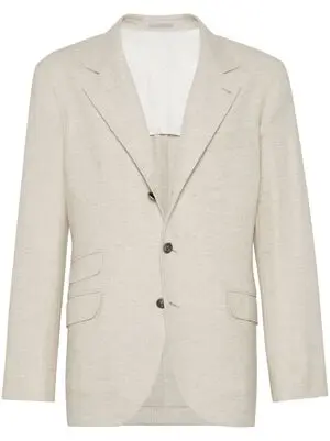 Brunello Cucinelli Single-breasted Herringbone Blazer - Neutrals