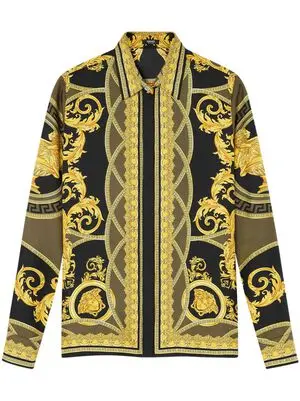 Versace La Coupe Des Dieux Silk Shirt - Yellow