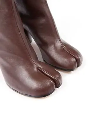 MAISON MARGIELA Tabi 80mm Leather Ankle Boots - Brown