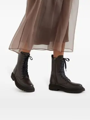 Brunello Cucinelli Monili-embellished Leather Boots