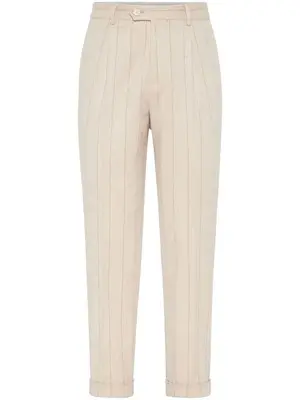Brunello Cucinelli Striped Tapered Trousers