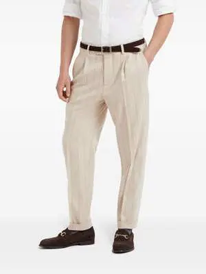 Brunello Cucinelli Striped Tapered Trousers