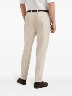 Brunello Cucinelli Striped Tapered Trousers
