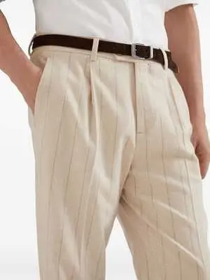 Brunello Cucinelli Striped Tapered Trousers