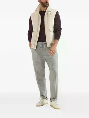 Brunello Cucinelli Pressed-crease Wool Trousers - Grey