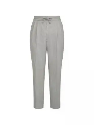 Brunello Cucinelli Pressed-crease Wool Trousers - Grey
