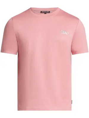 Michael Kors Logo-embroidered Cotton T-shirt - Pink