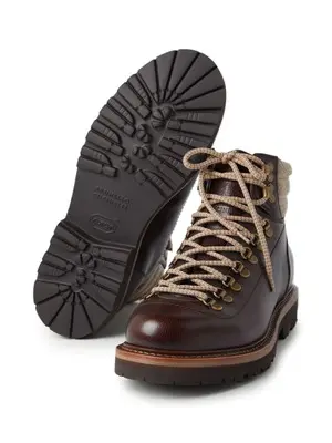 Brunello Cucinelli Lace-up Leather Boots