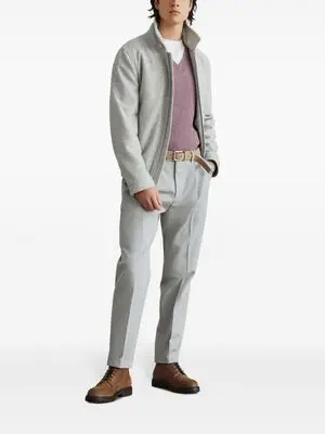 Brunello Cucinelli Ribbed V-neck Jumper