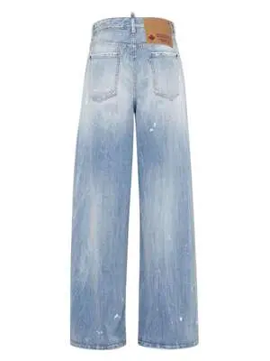 Dsquared2 Distressed Wide-leg Jeans - Blue
