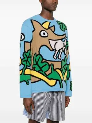 WALTER VAN BEIRENDONCK Wisdom Intarsia-knit Wool Jumper
