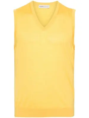 MODES Merino Wool Knitted Vest - Yellow
