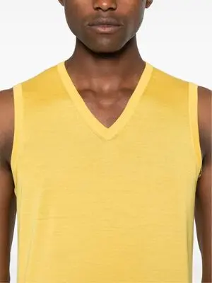 MODES Merino Wool Knitted Vest - Yellow