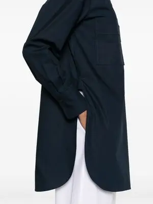 MODES Side-slit Poplin Shirt - Blue