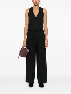 MODES V-neck Poplin Gilet - Black