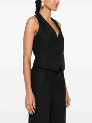MODES V-neck Poplin Gilet - Black