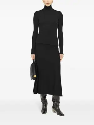JIL SANDER Flared Midi Skirt - Black