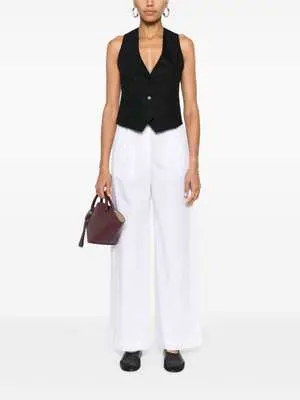 MODES Poplin Straight-leg Trousers - White