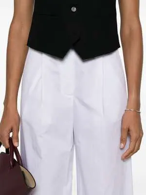 MODES Poplin Straight-leg Trousers - White