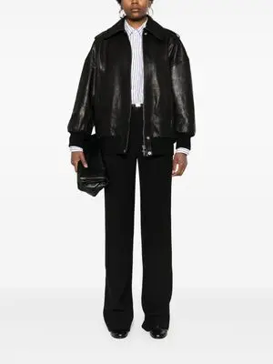 Alexander McQueen Leather Bomber Jacket