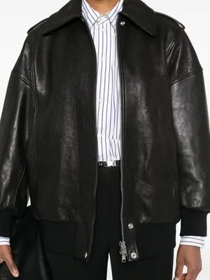 Alexander McQueen Leather Bomber Jacket